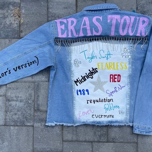 Eras Tour Hand Painted and Beaded Denim Jacket - Etsy