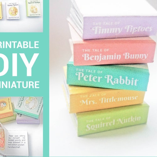 Miniature Books Readable Printable DIY Kit Set of 5 Beatrix - Etsy