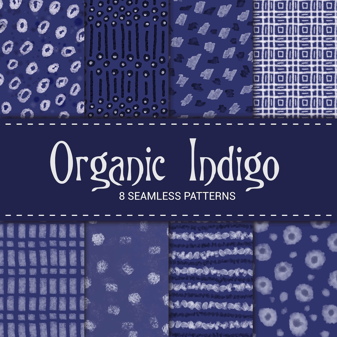 Organic Indigo Digital Paper Hippie Watercolor Tie Dye Seamless ...