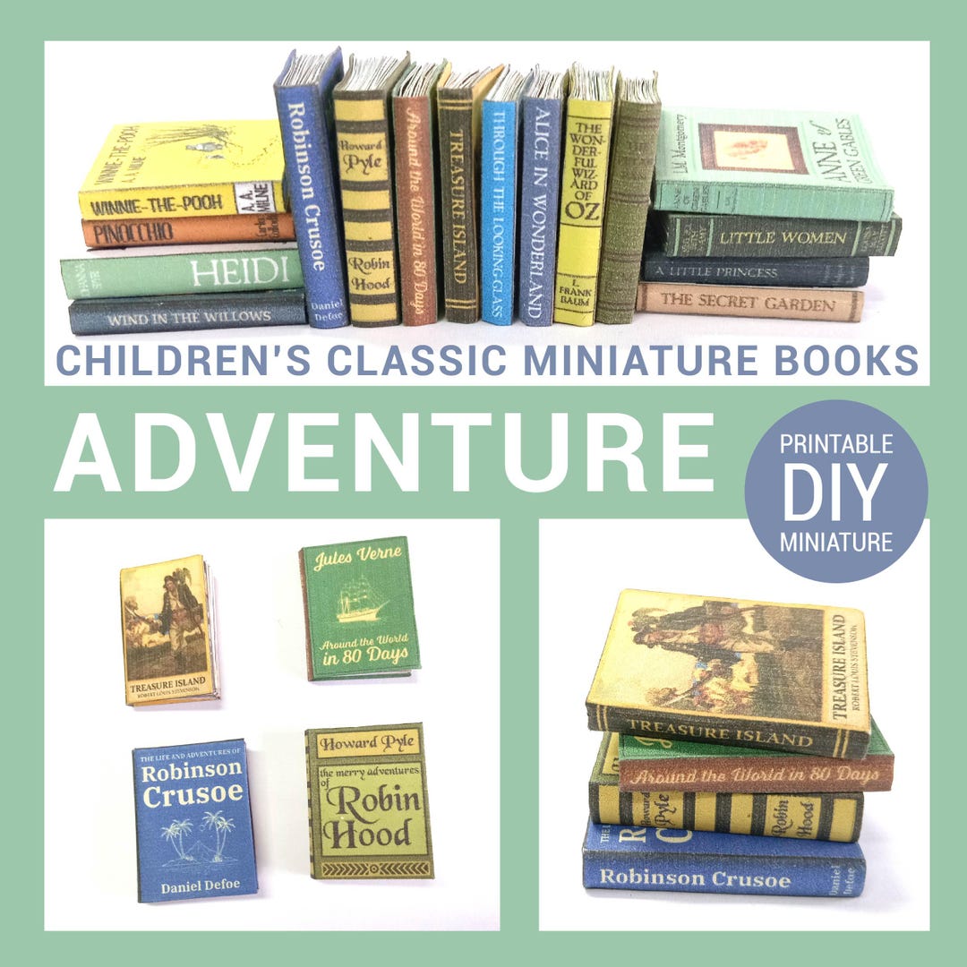 Miniature Children Classic Adventure Books Readable Printable DIY - Set ...