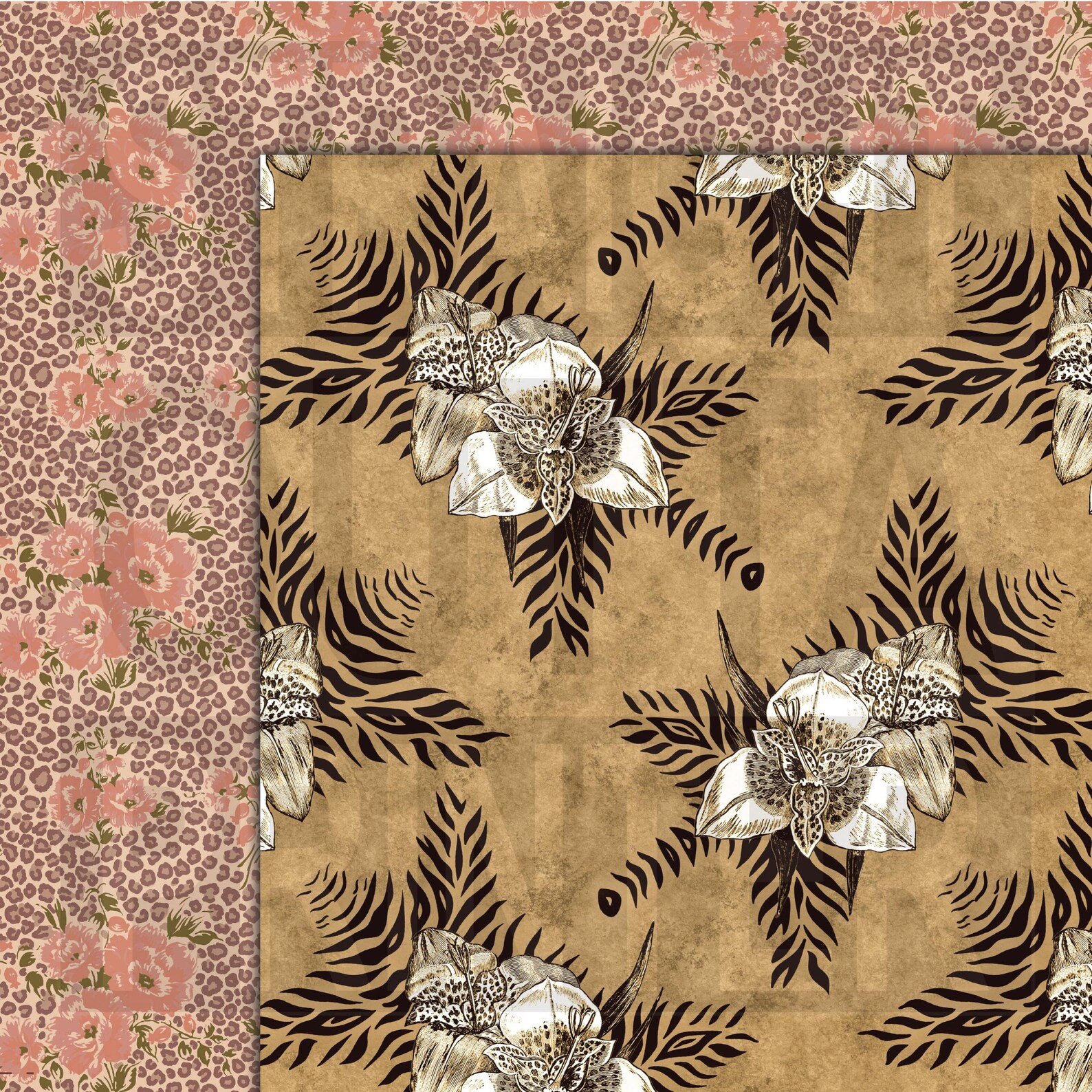 Floral Animal Print Seamless Patterns Digital Paper JPG - Etsy