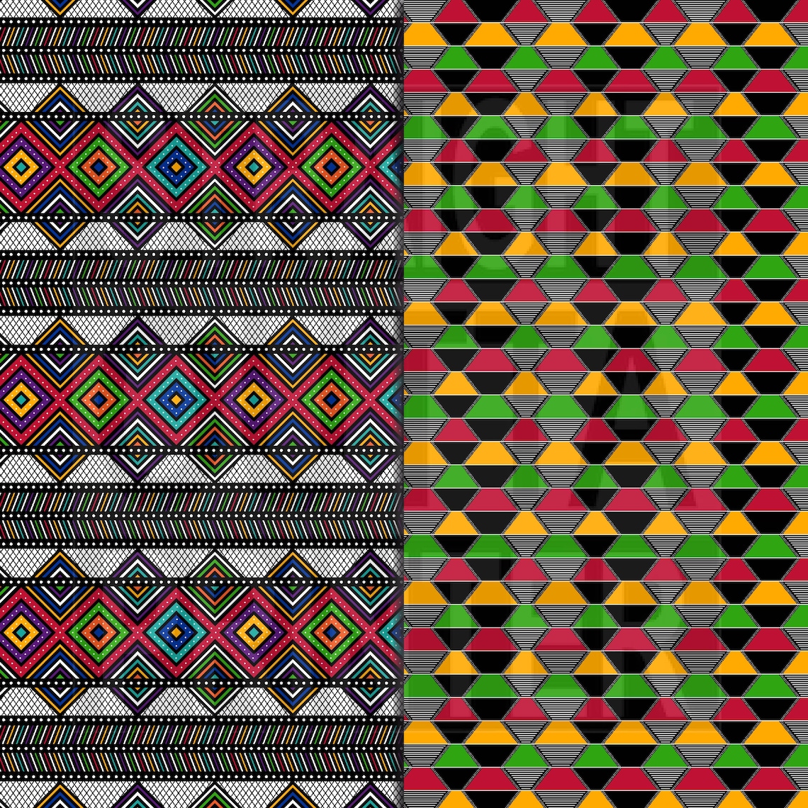 Zulu Inspired African Patterns Digital Paper JPG printable African ...