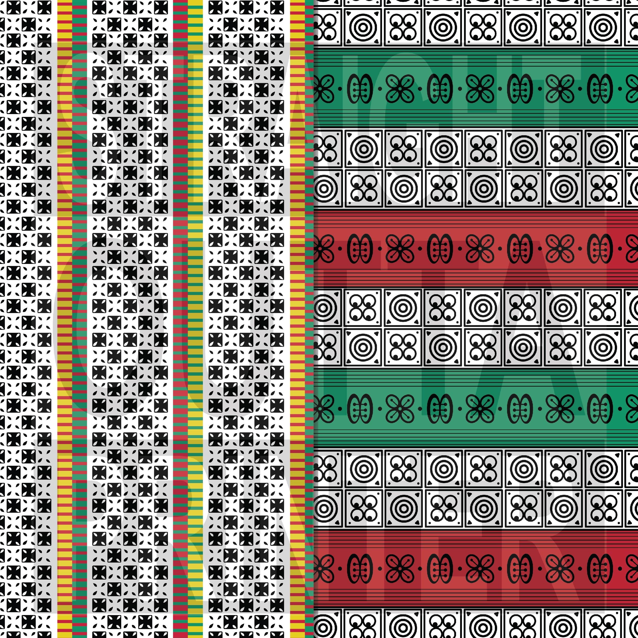 Kente Digital Paper African Seamless Patterns Adinkra Kente Cloth Afro ...