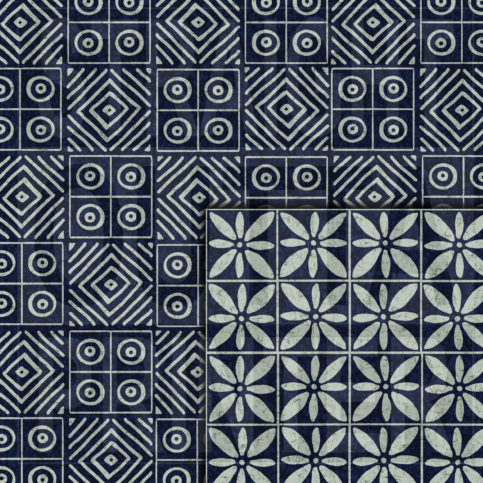 African Adire indigo Tie Dye Cloth Digital Paper JPG Format Printable ...