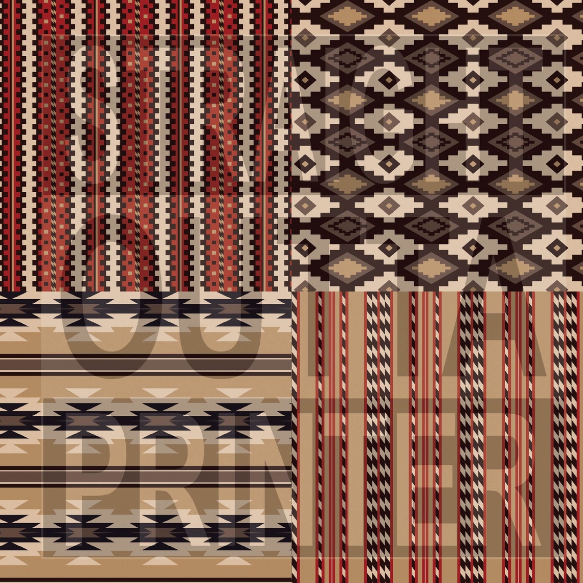 Navajo Digital Paper Southwest Seamless Patterns Native American ...