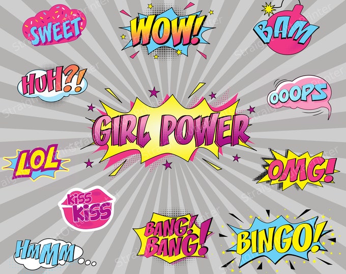 Boom Bam Bang Pow Zoinks Zap Smash Superhero Comics Clipart Comic Book ...