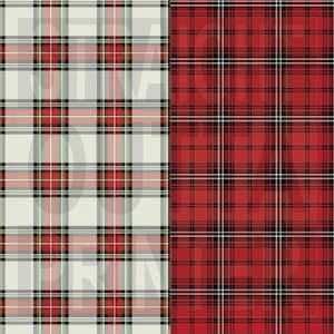 Christmas Plaid Digital Paper - Buffalo Check Seamless Patterns ...