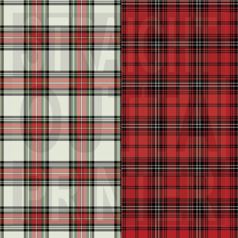 Christmas Plaid Digital Paper Buffalo Check Seamless - Etsy