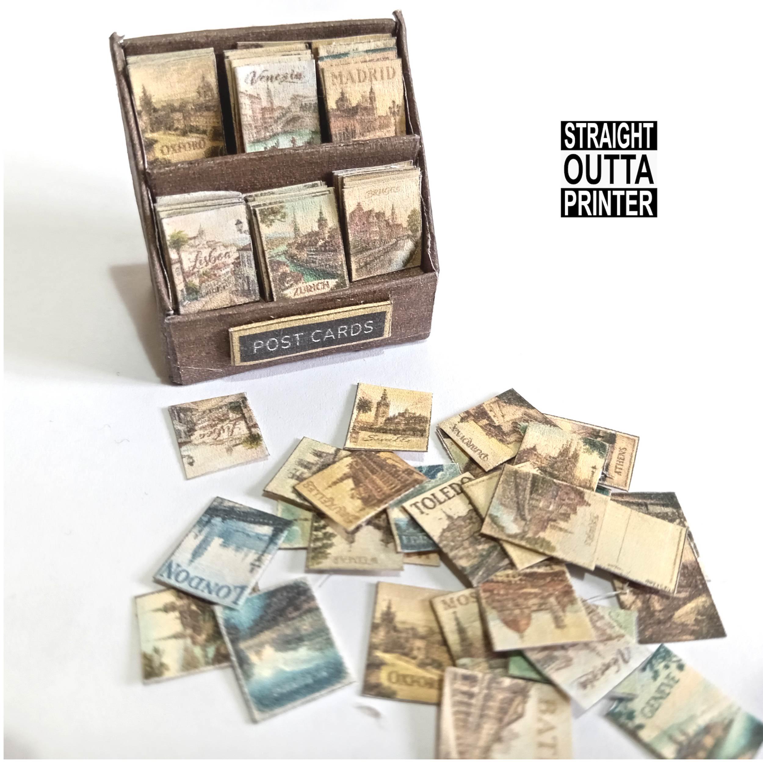 Miniature Postcard Stand With Old European Cities | Printable DIY Kit ...