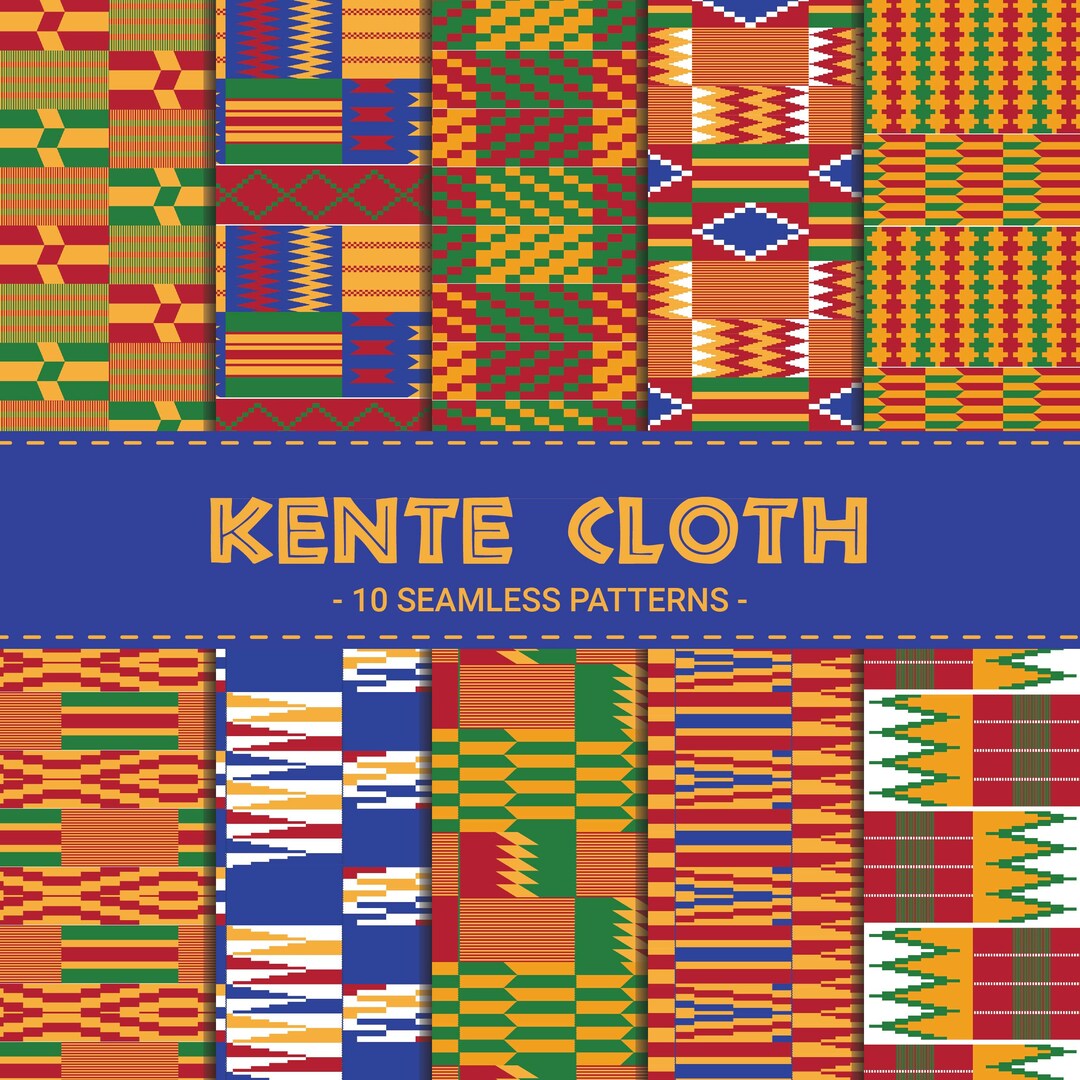Kente Cloth Digital Paper: African Seamless Patterns (digital Download ...