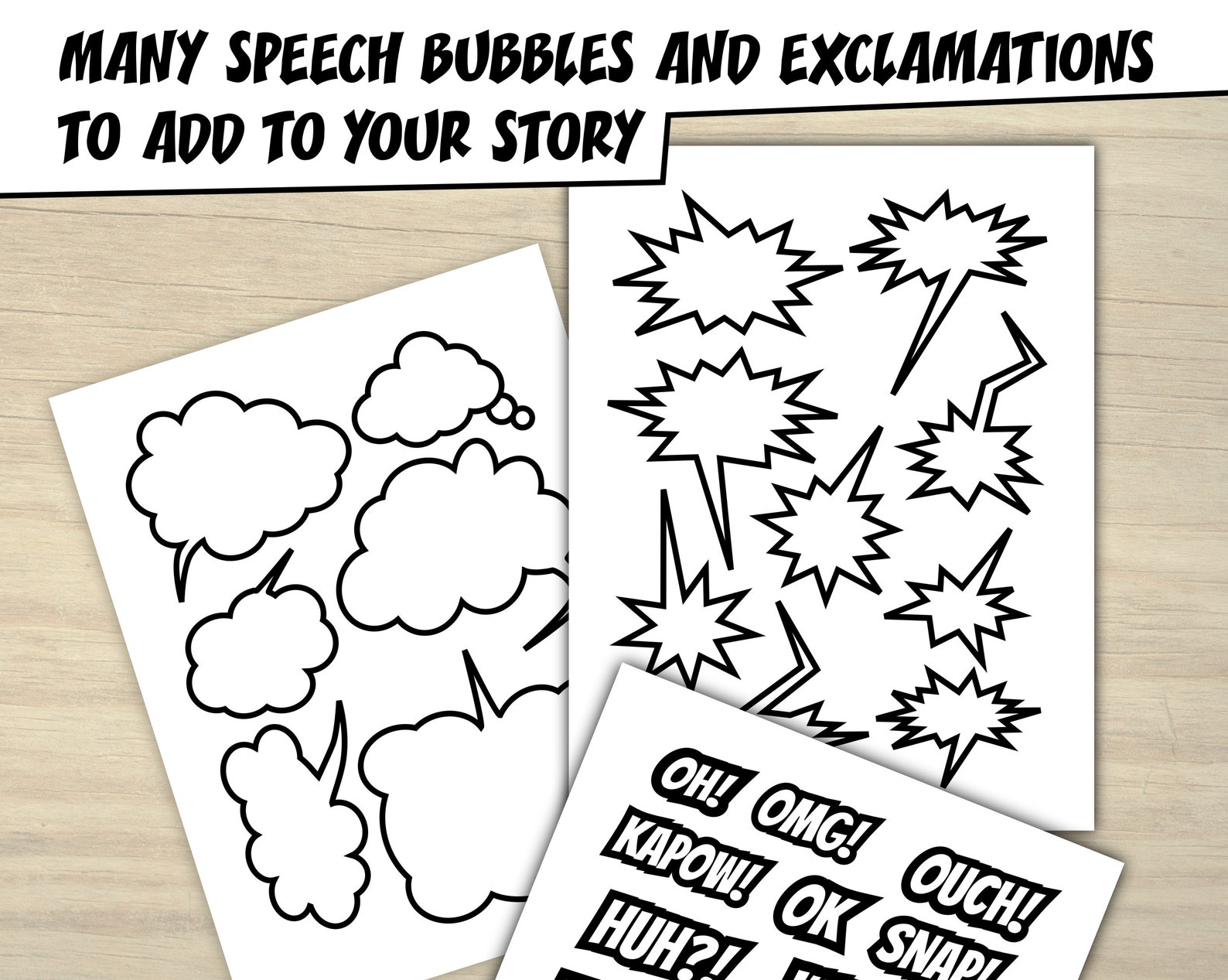 Comics templates blank comic book printable pages speech | Etsy