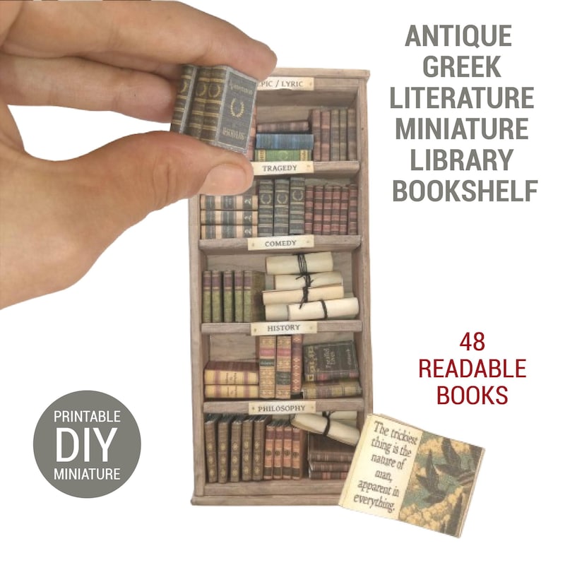 Miniature Library - Etsy