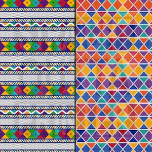 Zulu Inspired African Patterns - Digital Paper - JPG -printable African ...