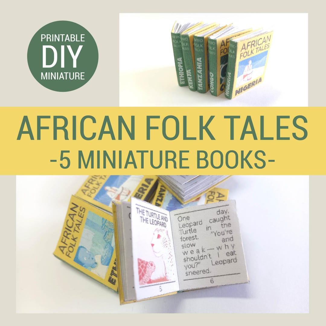 Miniature Books Readable Printable DIY Kit - Set of African Folk Tales ...
