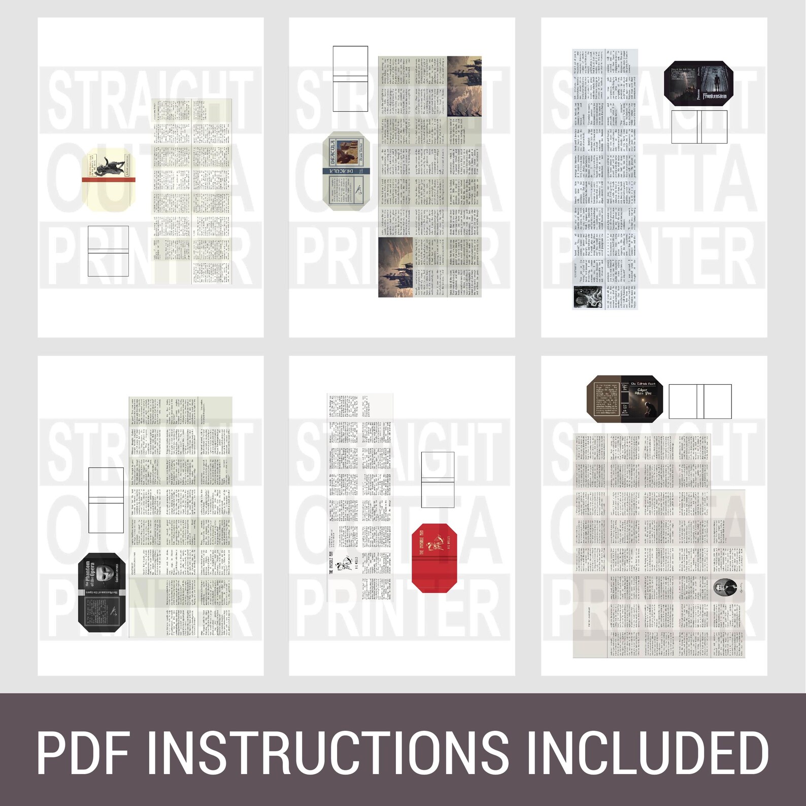 Miniature Horror Books: Printable DIY Dollhouse Set (PDF) - Halloween ...