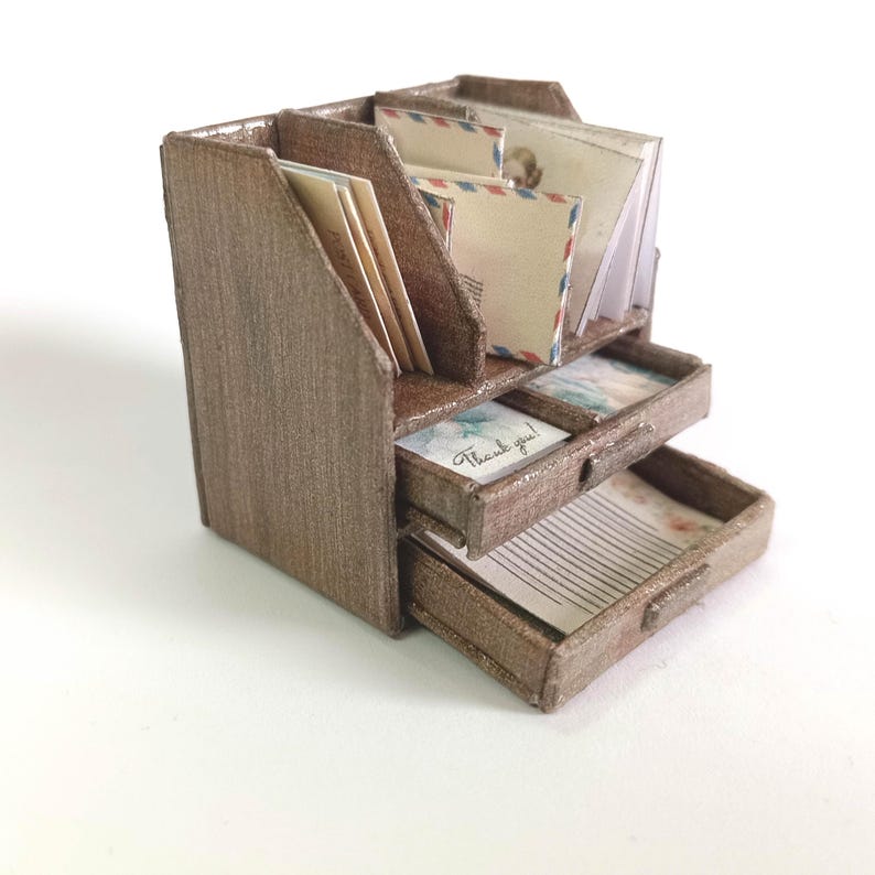 1:12 Miniature Dollhouse Desk Organizer Printable DIY, Miniature ...