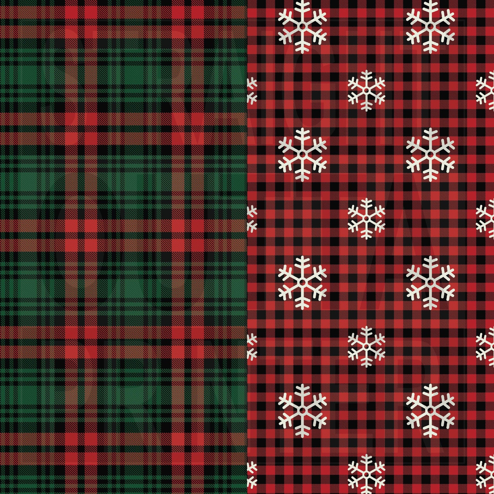 Christmas Plaid Digital Paper Buffalo Check Seamless - Etsy