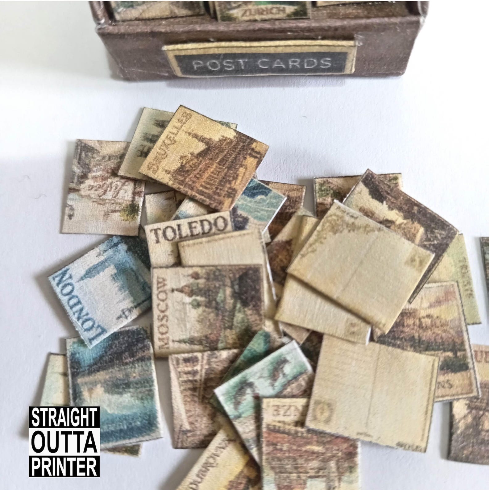 Miniature Postcard Stand With Old European Cities | Printable DIY Kit ...