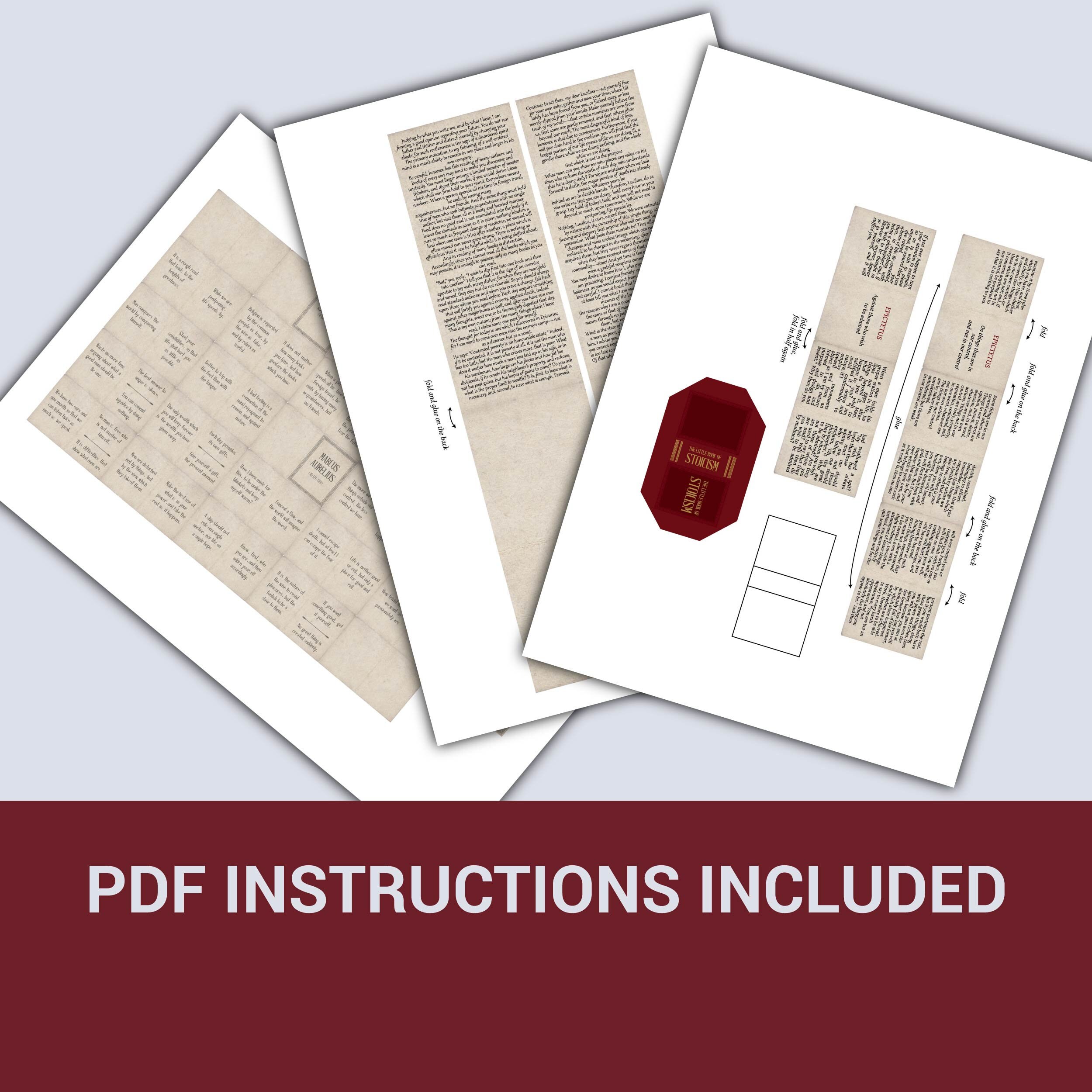 Miniature Book Readable Printable DIY Kit Philosophy Set the Little ...