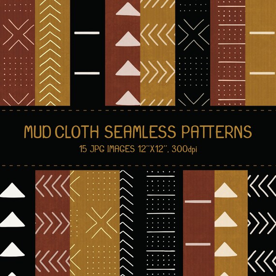 Mud Cloth Seamless Patterns Digital Paper JPG Format - Etsy