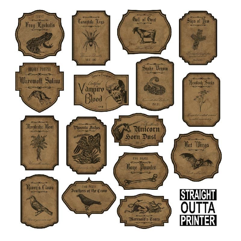 Witch Potion Labels - Etsy