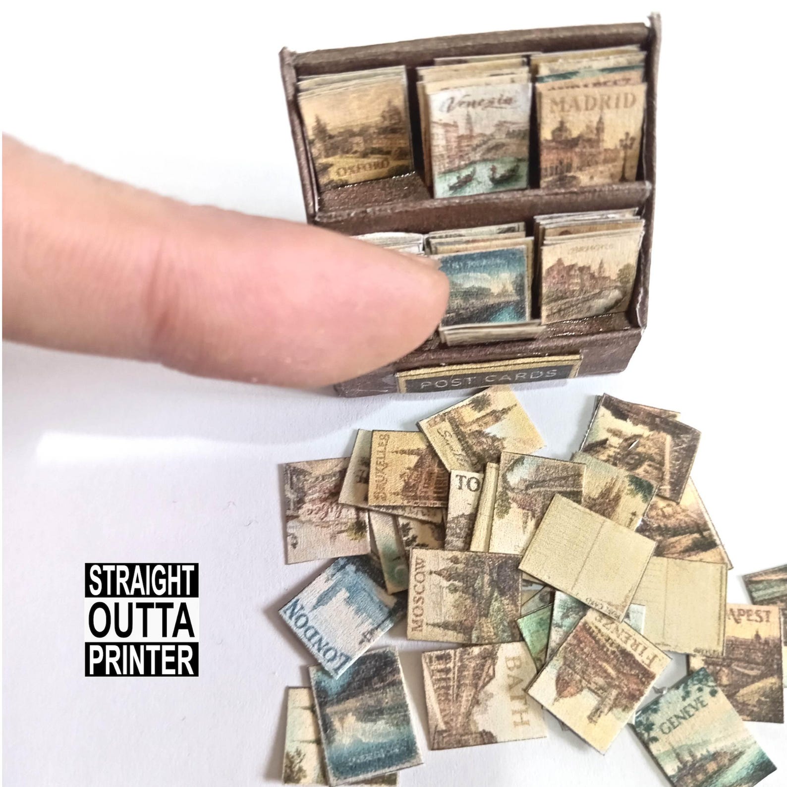 Miniature Postcard Stand With Old European Cities | Printable DIY Kit ...