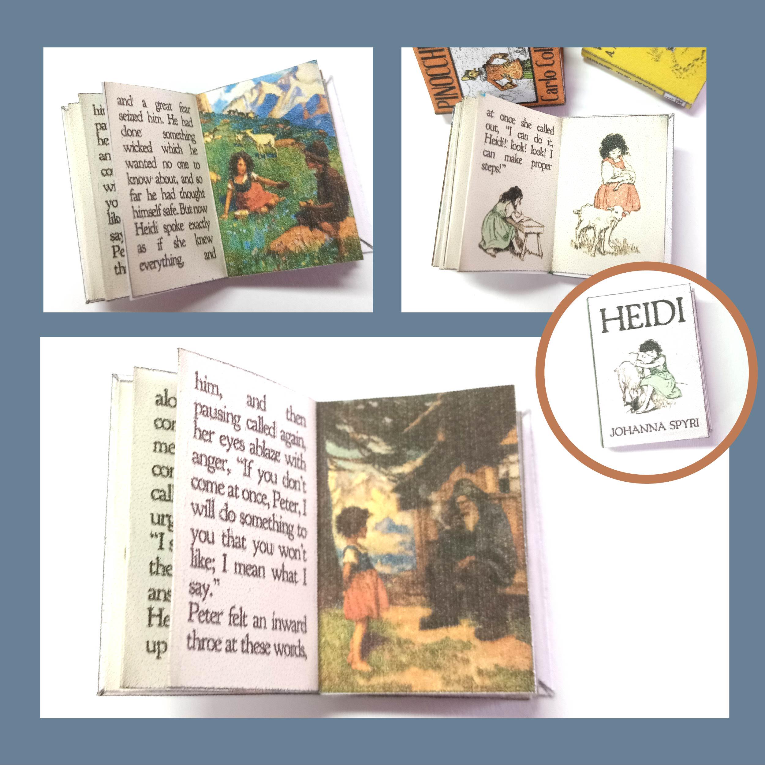 Miniature Classic Children's Books: Pinocchio, Heidi, Pooh (DIY ...