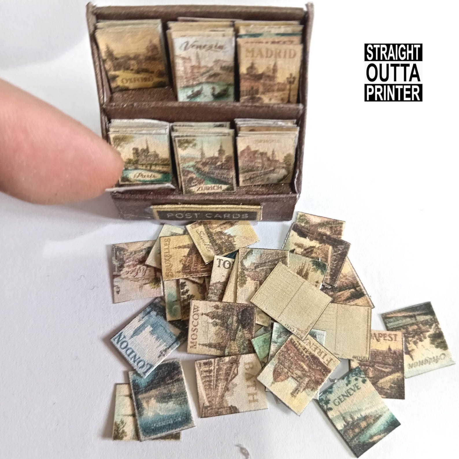 Miniature Postcard Stand With Old European Cities | Printable DIY Kit ...