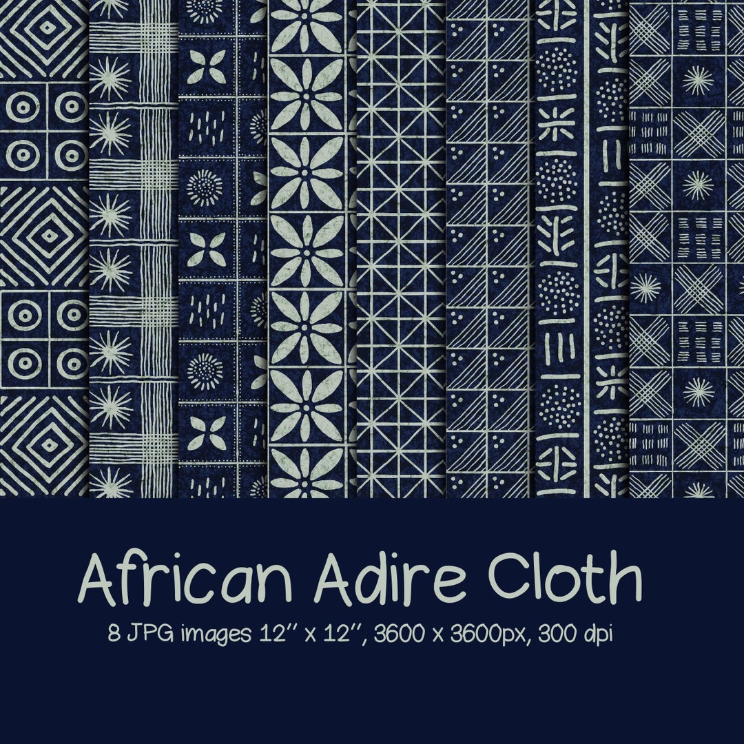 African Adire (indigo Tie Dye) Cloth - Digital Paper - JPG Format ...