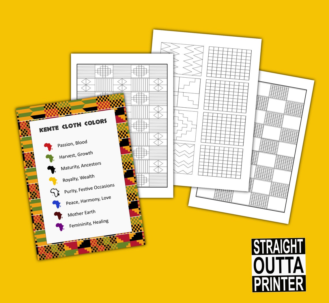 Kente Coloring Book Kente Cloth Patterns Color and Draw Workbook - Etsy