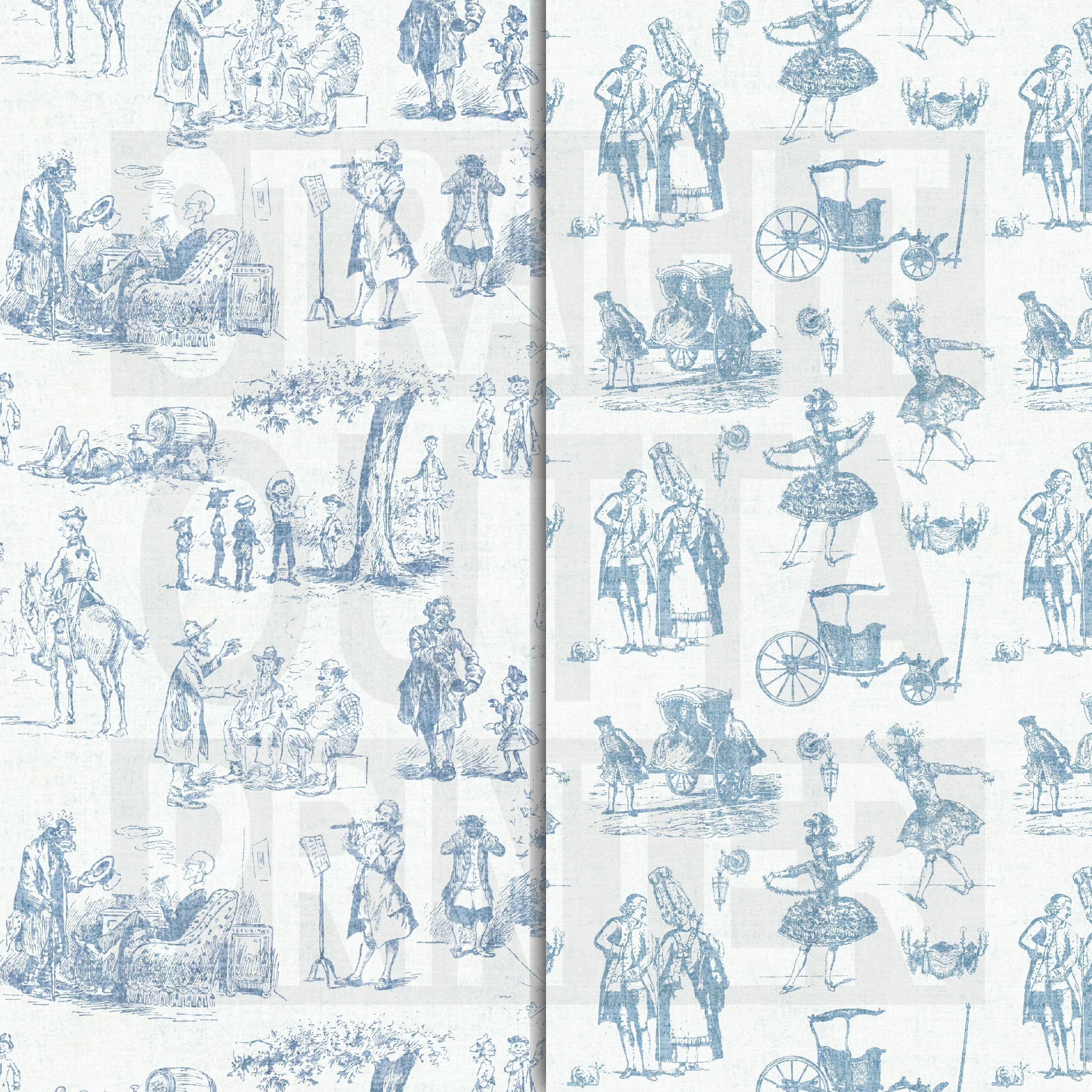 Toile Digital Paper Toile Seamless Patterns Pigeon Blue - Etsy
