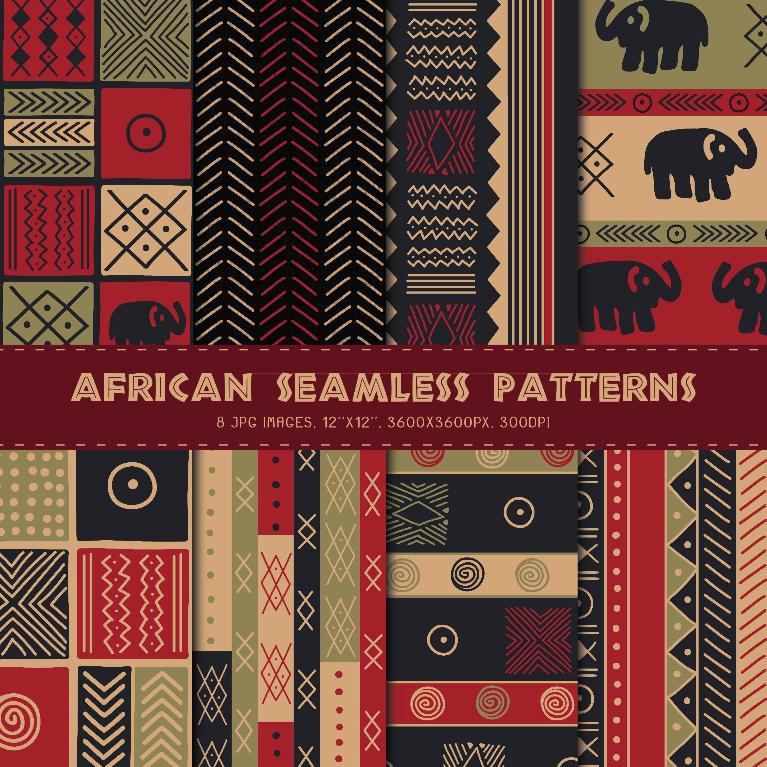 African Textiles Seamless Patterns Digital Paper Download | Etsy