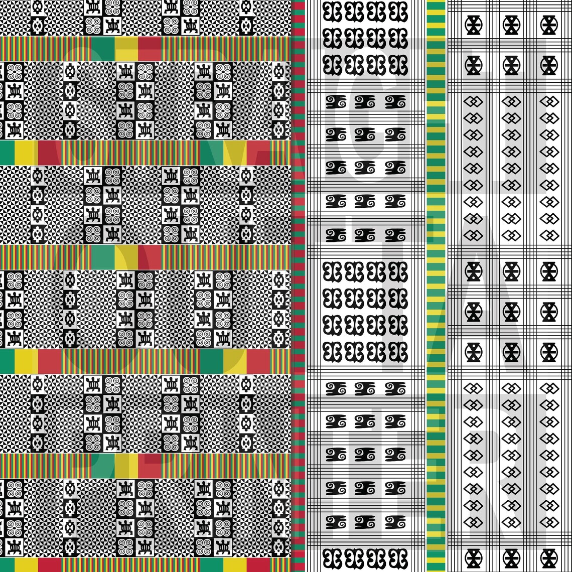 Kente Digital Paper African Seamless Patterns Adinkra - Etsy