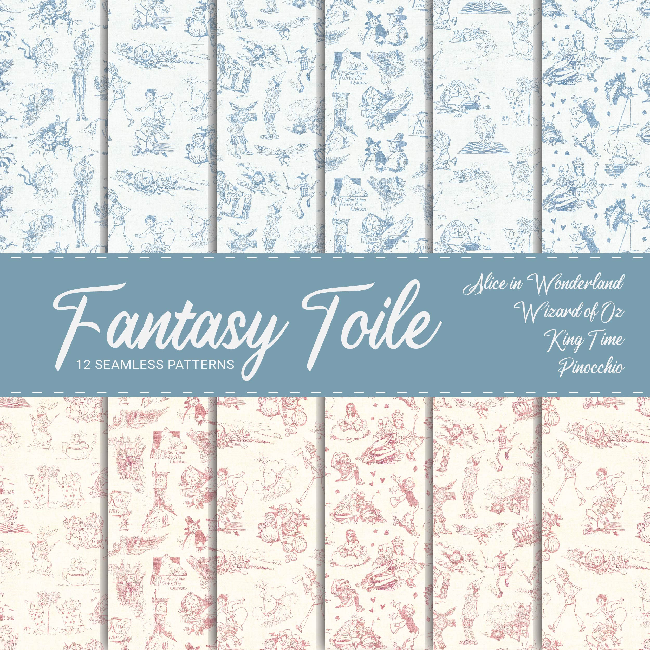 Fantasy Toile Digital Paper Alice in Wonderland Toile - Etsy