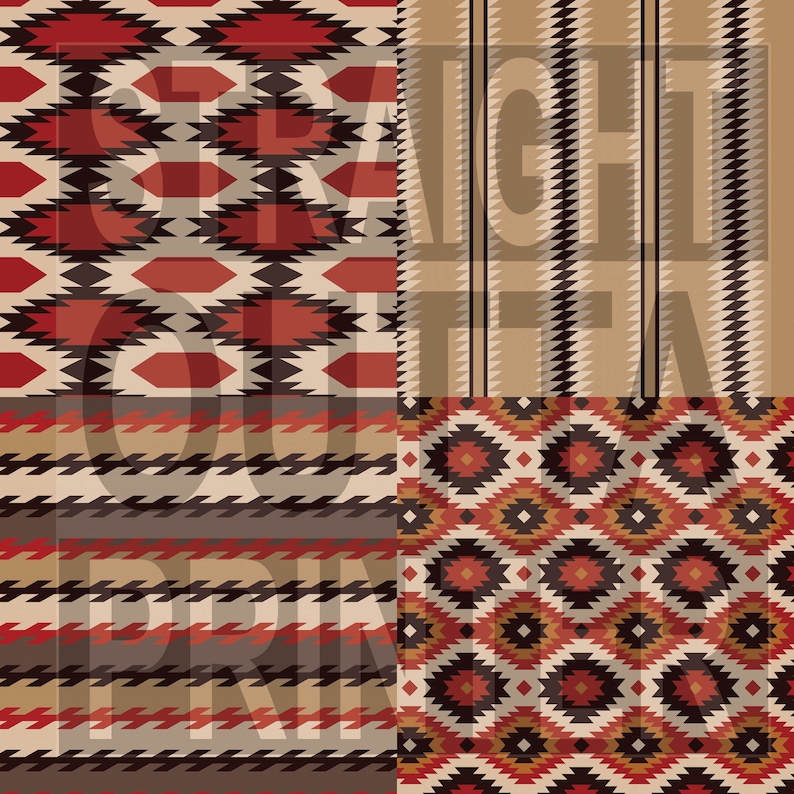 Navajo Digital Paper Southwest Seamless Patterns Native American ...