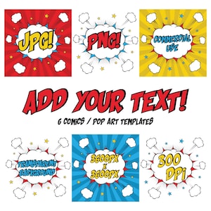 Blank Comics Pop Art Text Templates Superhero Clipart PNG Transparent ...