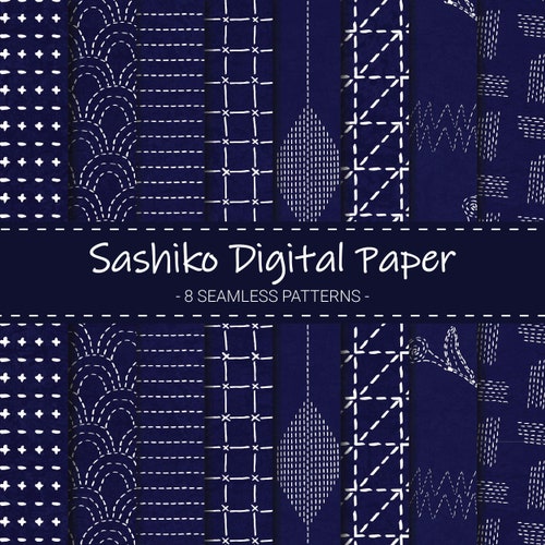 Sashiko Embroidery Japanese Patterns Set PDF Instant Download - Etsy