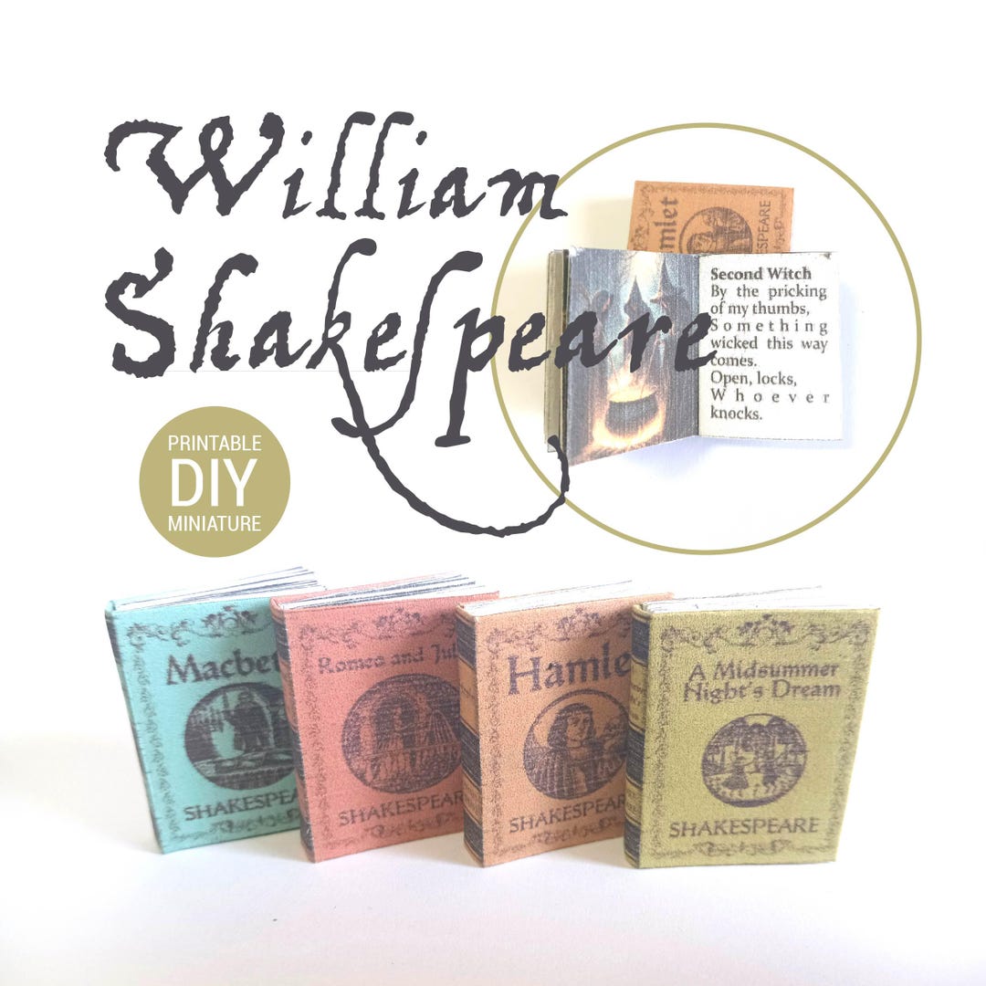 Miniature Books Readable Printable DIY Kit - Set of 4 William ...
