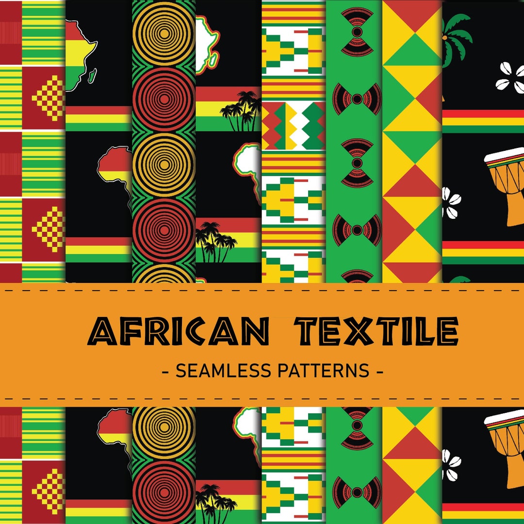African Textile Seamless Patterns Digital Paper Download - Kente Cloth ...