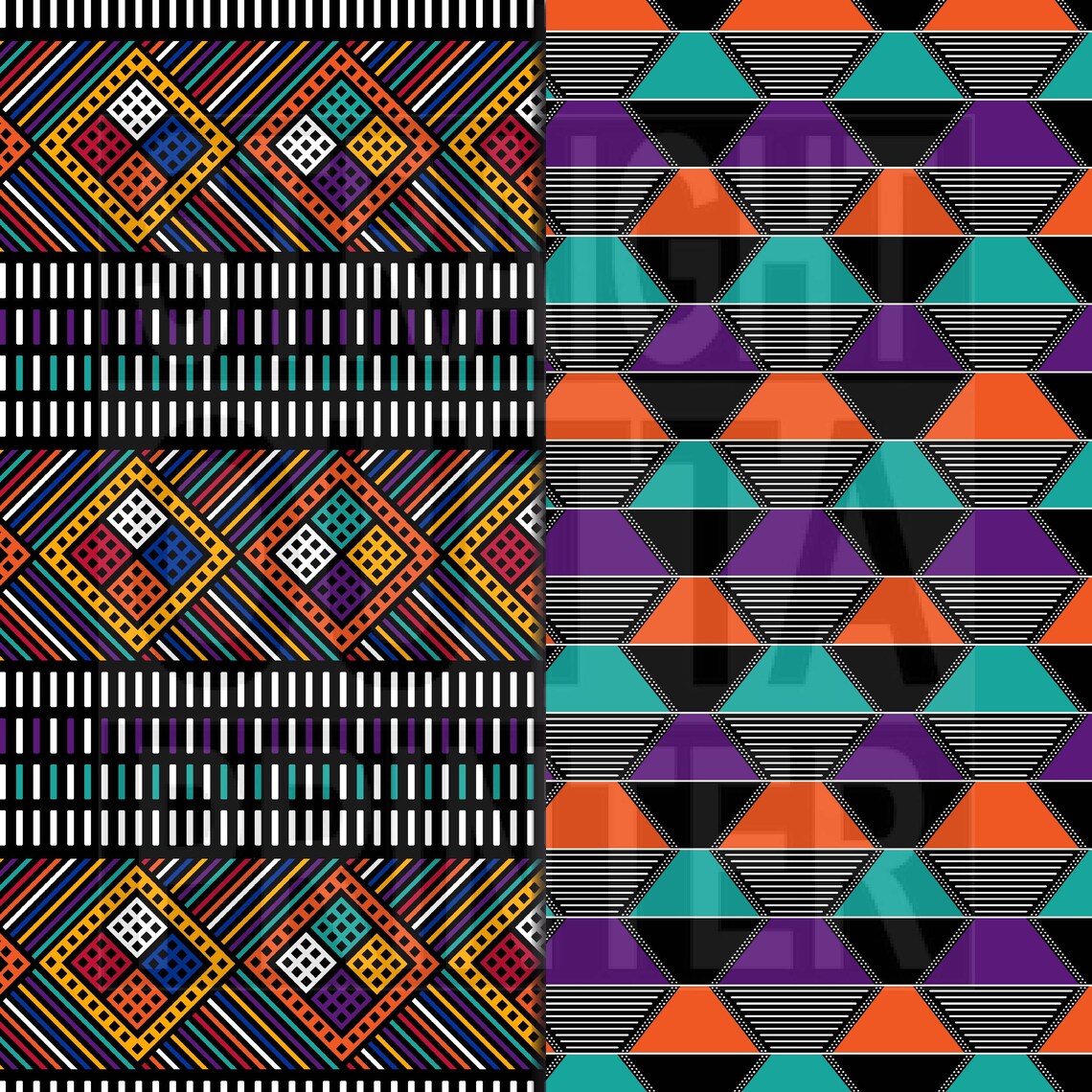 Zulu Inspired African Patterns Digital Paper JPG printable African ...