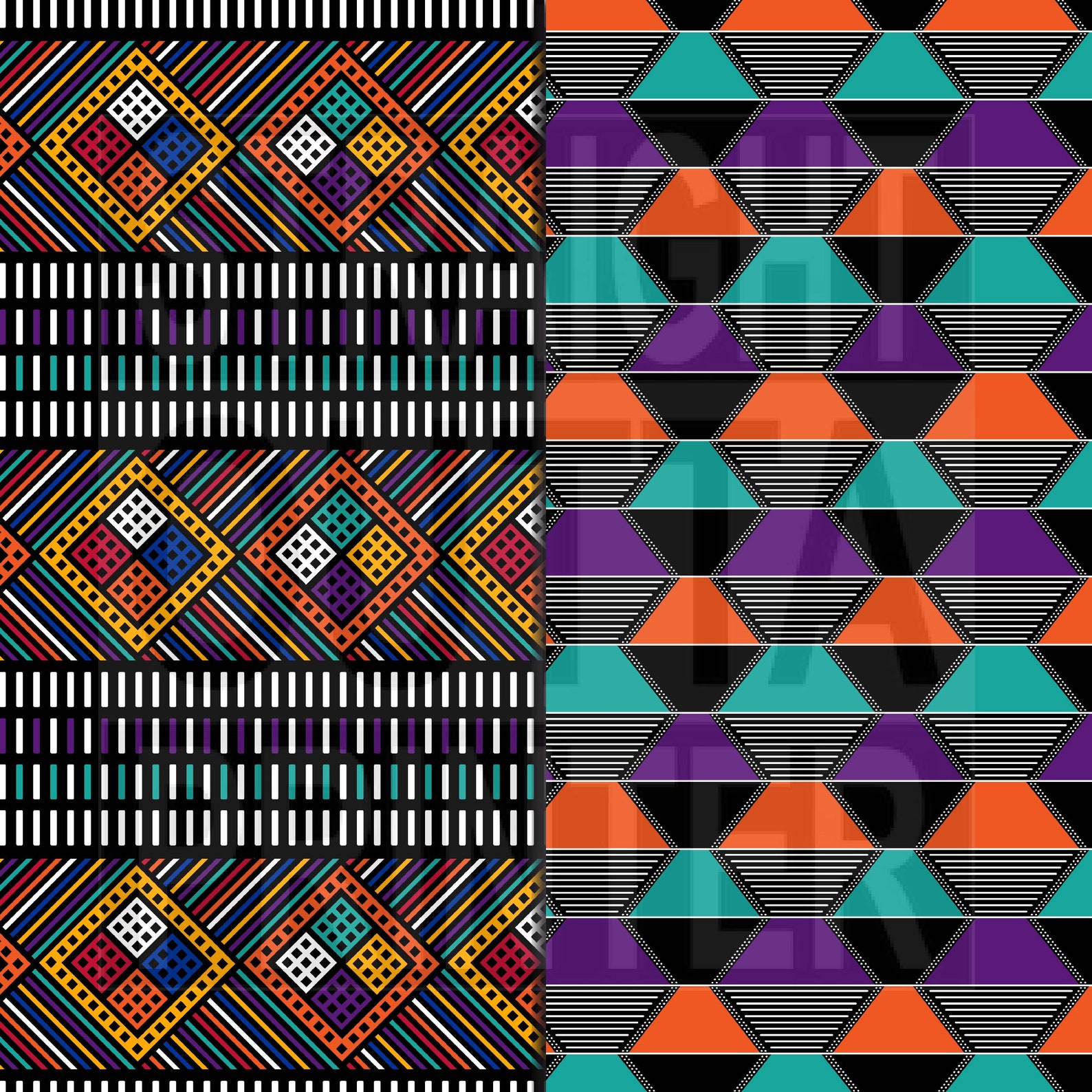 Zulu Inspired African Patterns Digital Paper JPG printable African ...