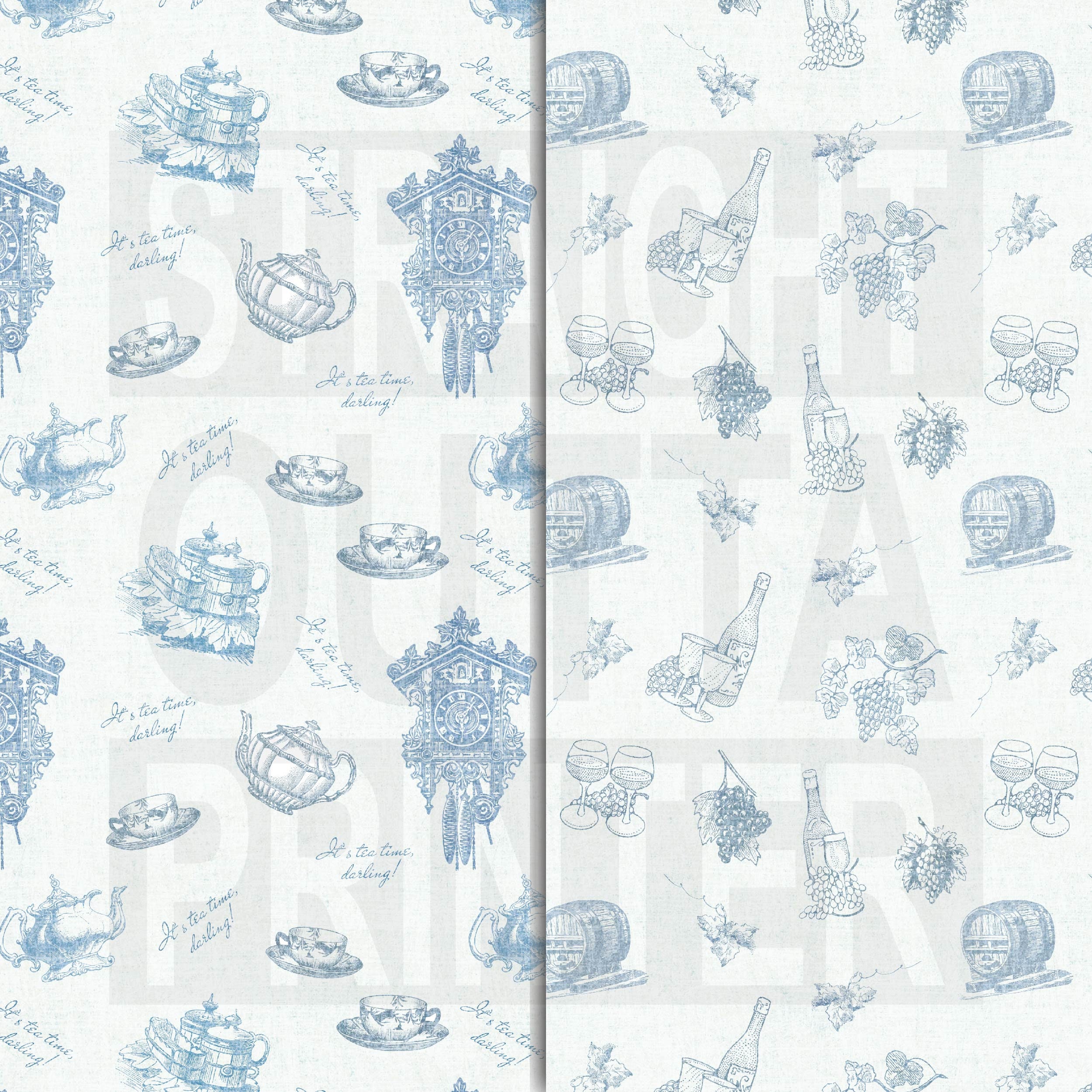 Toile Digital Paper Toile Seamless Patterns Pigeon Blue - Etsy