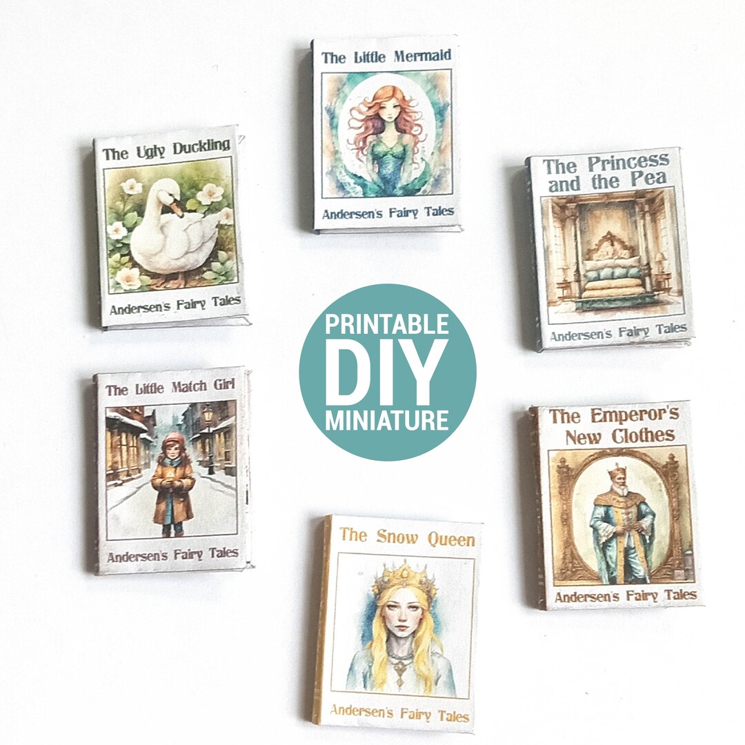 Miniature Books Readable Printable DIY Kit - Set of 8 Andersen's Fairy ...