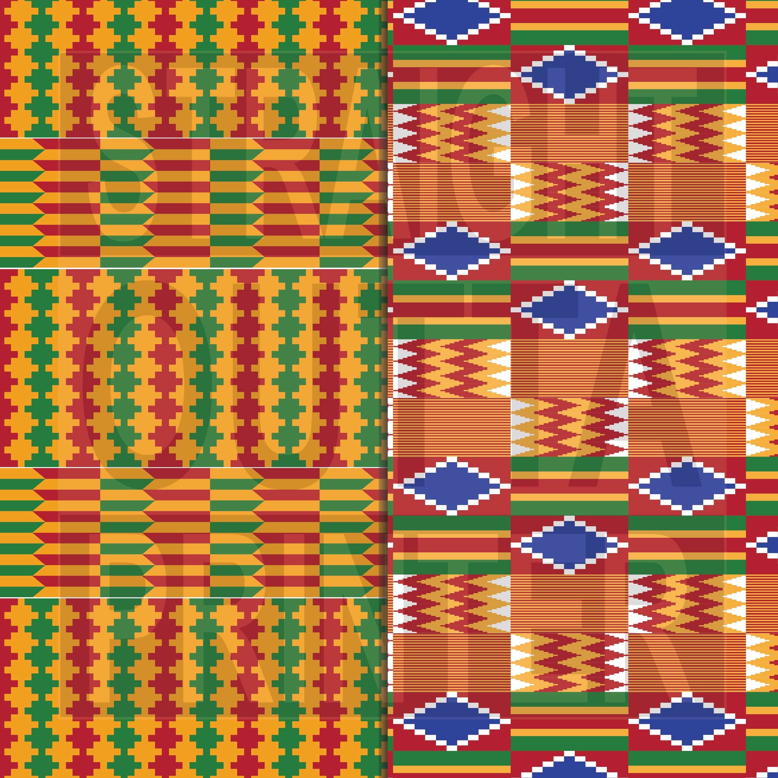 Kente Cloth Digital Paper African Seamless Patterns - Etsy