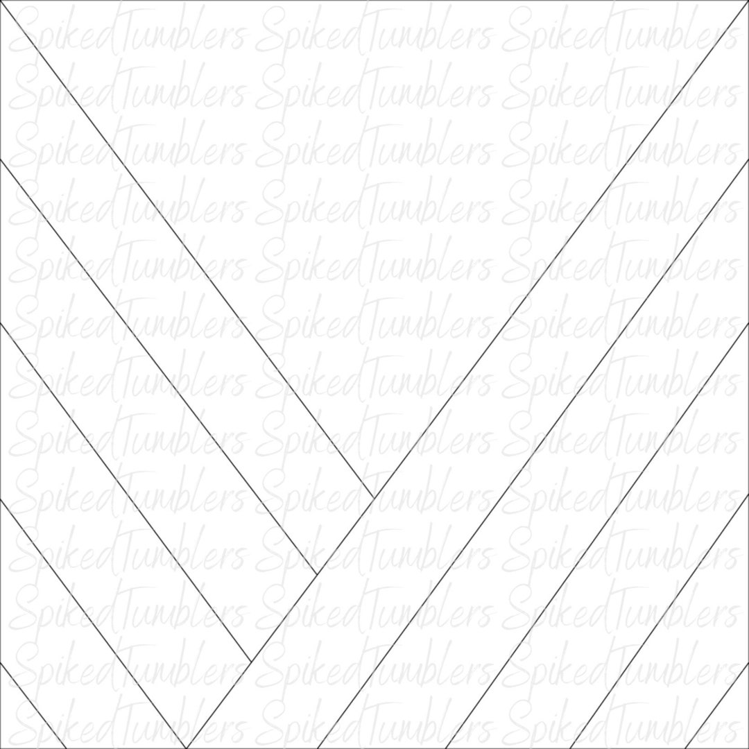 Diagonal Vsplit Cut Template for Straight Tumbler - RESIZABLE - Etsy