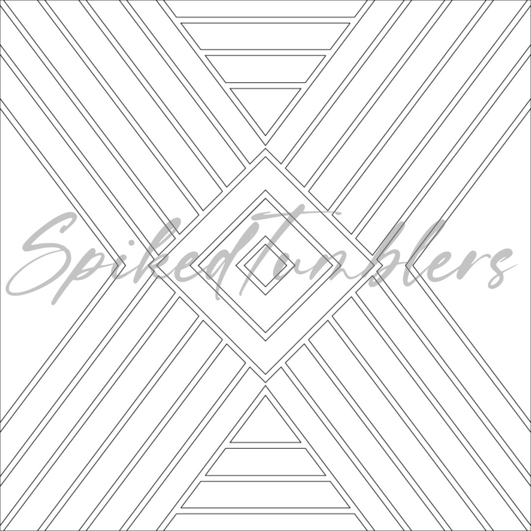 Diamond X 4.0 Template for Straight Tumbler - RESIZABLE - Etsy
