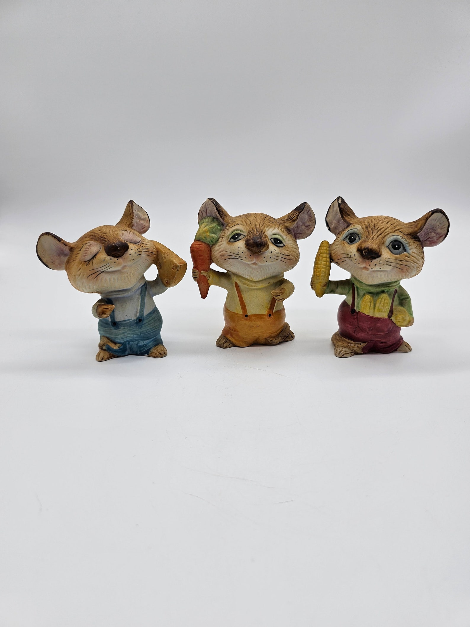 Vintage HOMCO Harvest Garden Country Mice Mouse Trio Figurines - #5601 ...