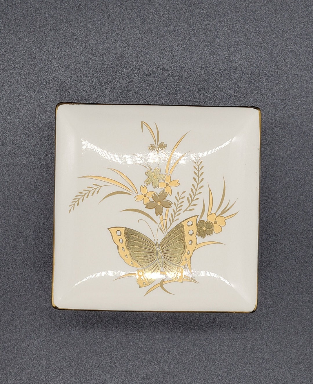 Otagiri Cho Cho Japan Butterfly Flowers Gold Trinket Box - Etsy