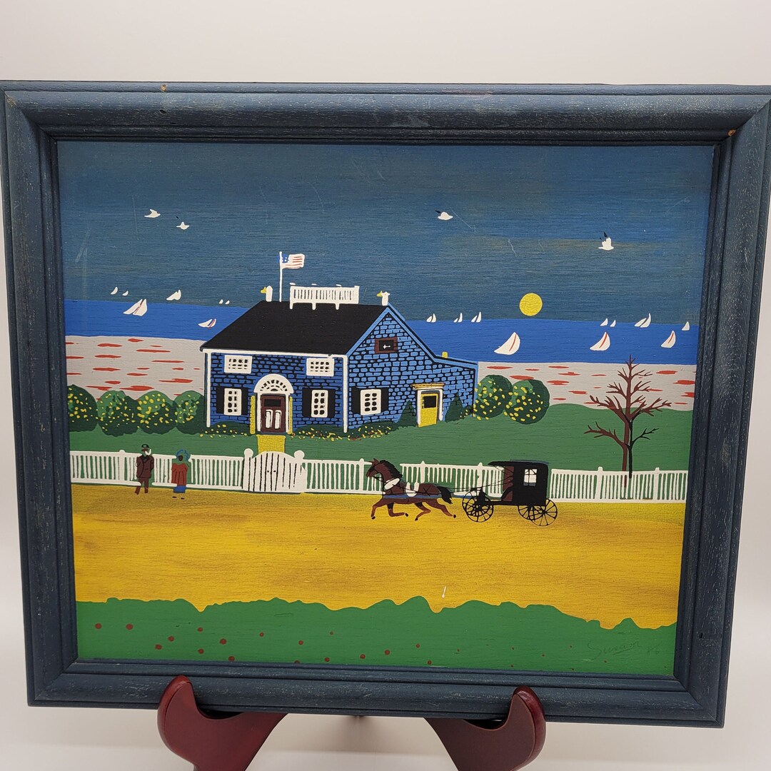 Handpainted Horse and Buggy House Scene 14.75" X 12.75 " Framed - Etsy