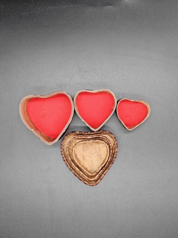 Genuine Tooled Leather Nesting Heart Shape Trinket Je… - Gem
